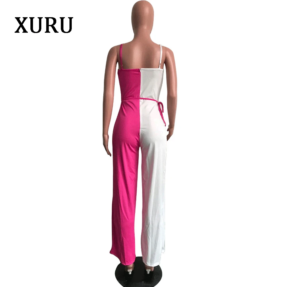 XURU Для женщин без рукавов широкие брюки комбинезоны комбинезон v ...