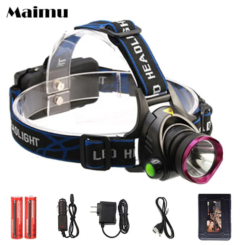 Maimu super bright headlamp T6 3 Modes LED headlight usb rechargeable ...