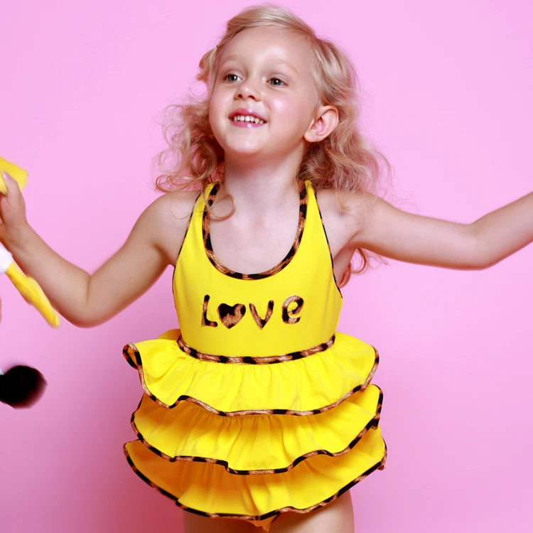 little girls swimsuit child baby swimsuit one piece dress swimwear ...