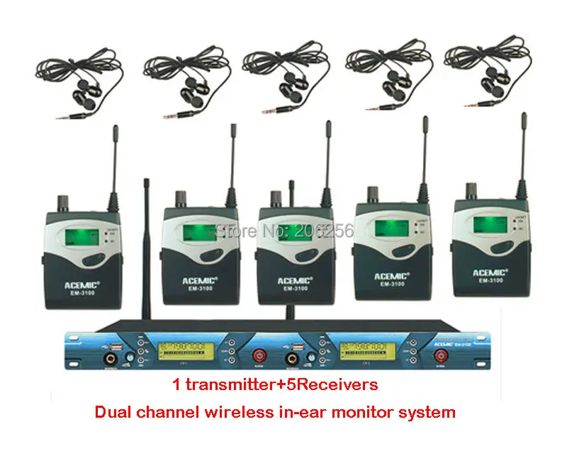 ACEMIC EM 3100 UHF frequency Dual channel wireless in ear monitor ...