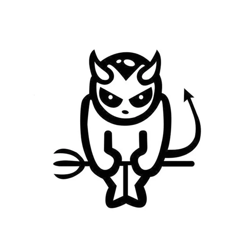 Pegatinas de búho diablo en forma de calavera para coche de 13x14CM ...