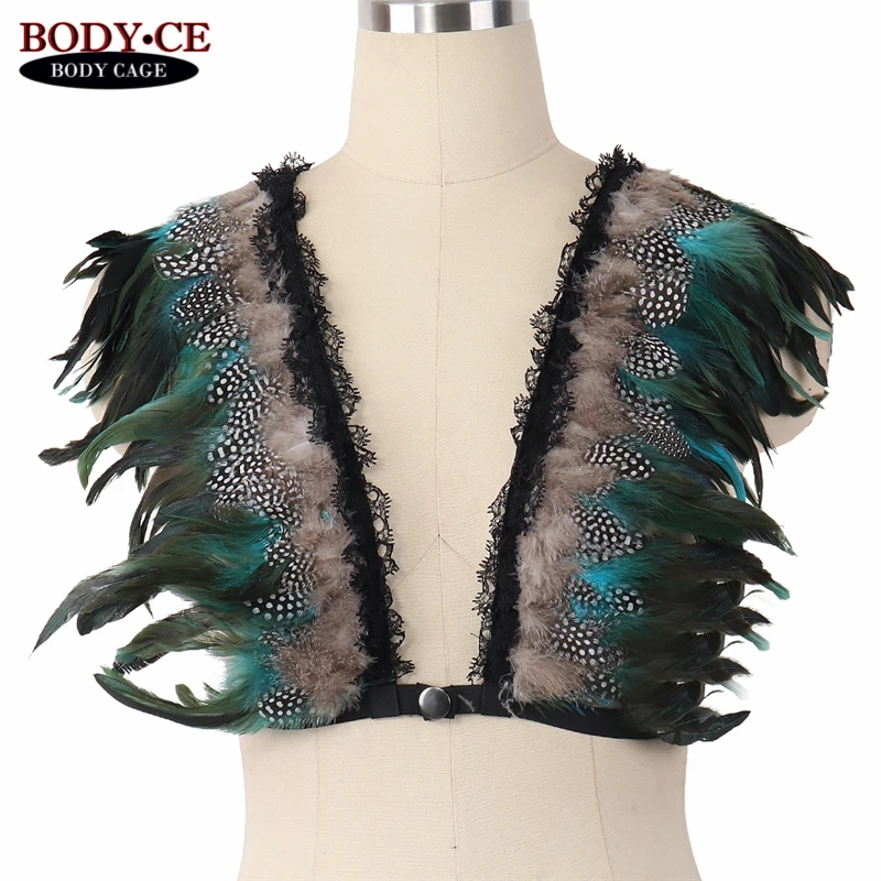 Intimates & Sleep Women Elastic Feather Harness Bondage Red Shouler ...