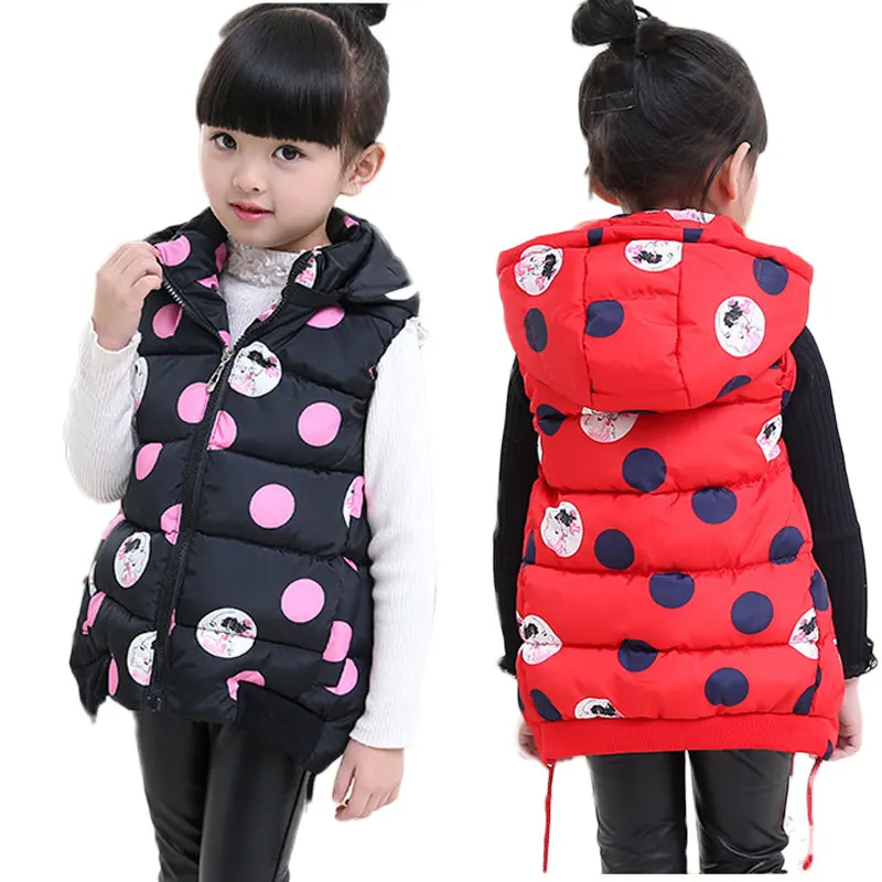 V TREE Winter Girls Vest Thicken Hooded Vests For Girls Warm Kids ...