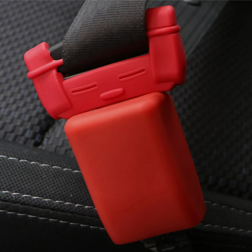 Soft Silica Gel Safety Seat Belt Lock Buckle Plug Protective Cover Anti ...