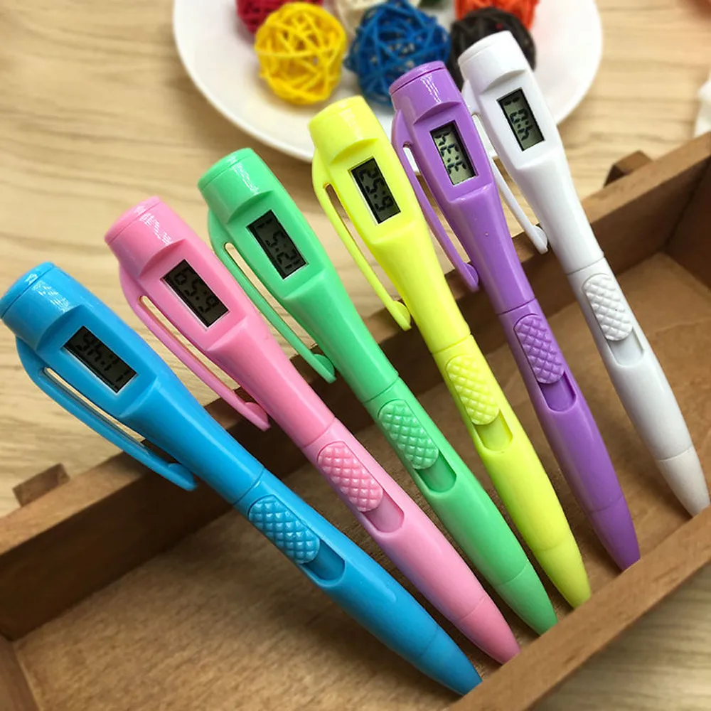pencil Ballpoint Pen multicolor with Digital Clock Electronic Clock Pen ...