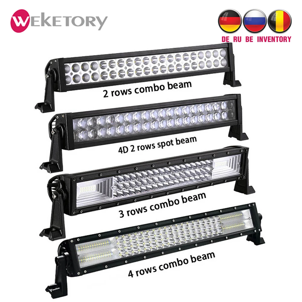 weketory 22 inch LED Bar LED Work Light Bar for Car Tractor Boat ...