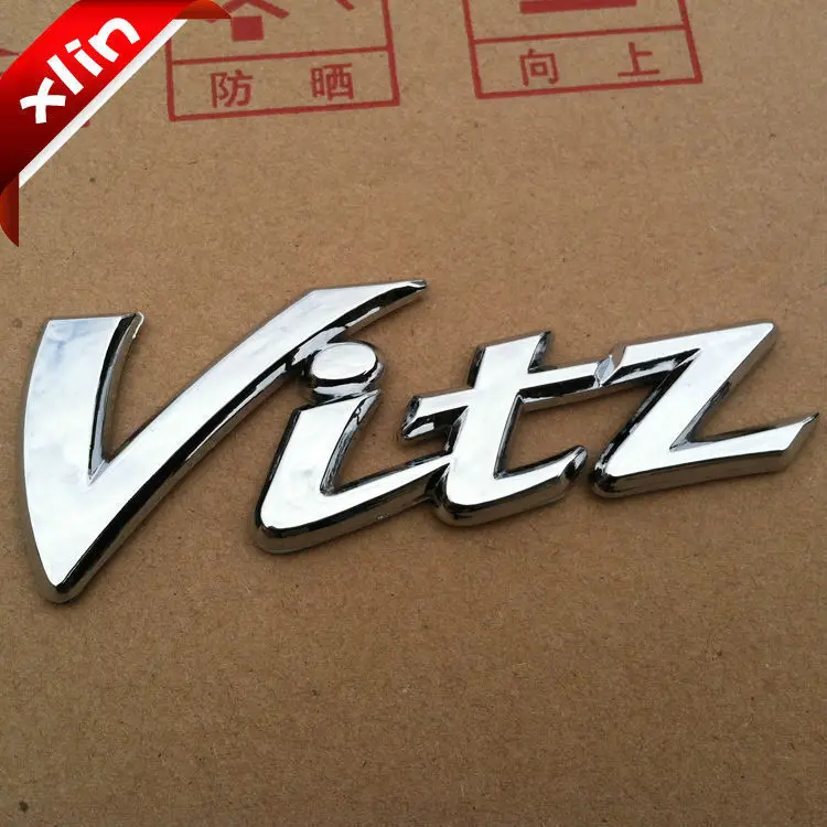 10pcs Chrome ABS Silver Vitz logo Car Sticker side Emblem Badge rear ...