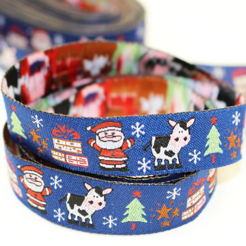 10-Yards-Christmas-Series-Jacquard-Webbing-Woven-Polyester-Ribbon-For ...