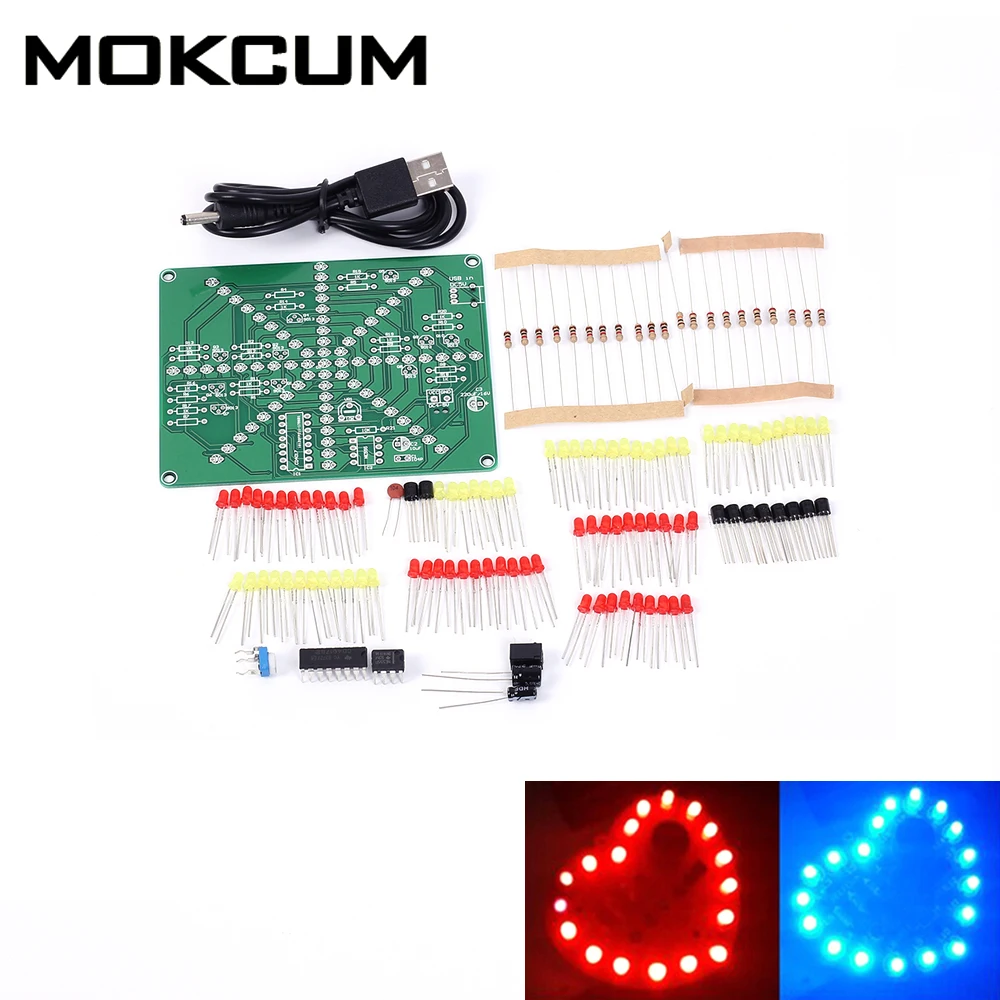 Lsd 73 diy eletrônico led falshing luzes de solda placa prática pcb kit ...