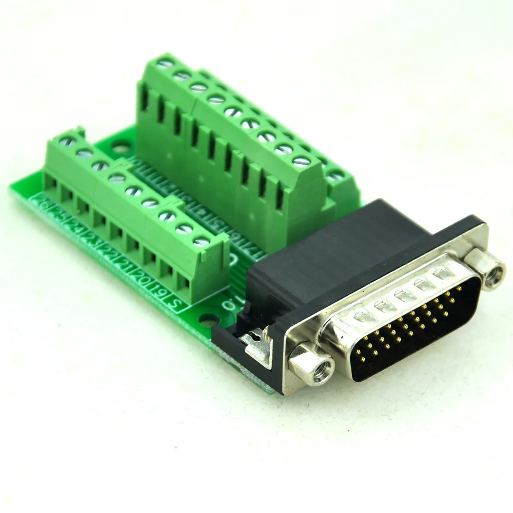 Slim-Right-Angle-D-SUB-DB26HD-Male-Header-Breakout-Board-Terminal-Block ...