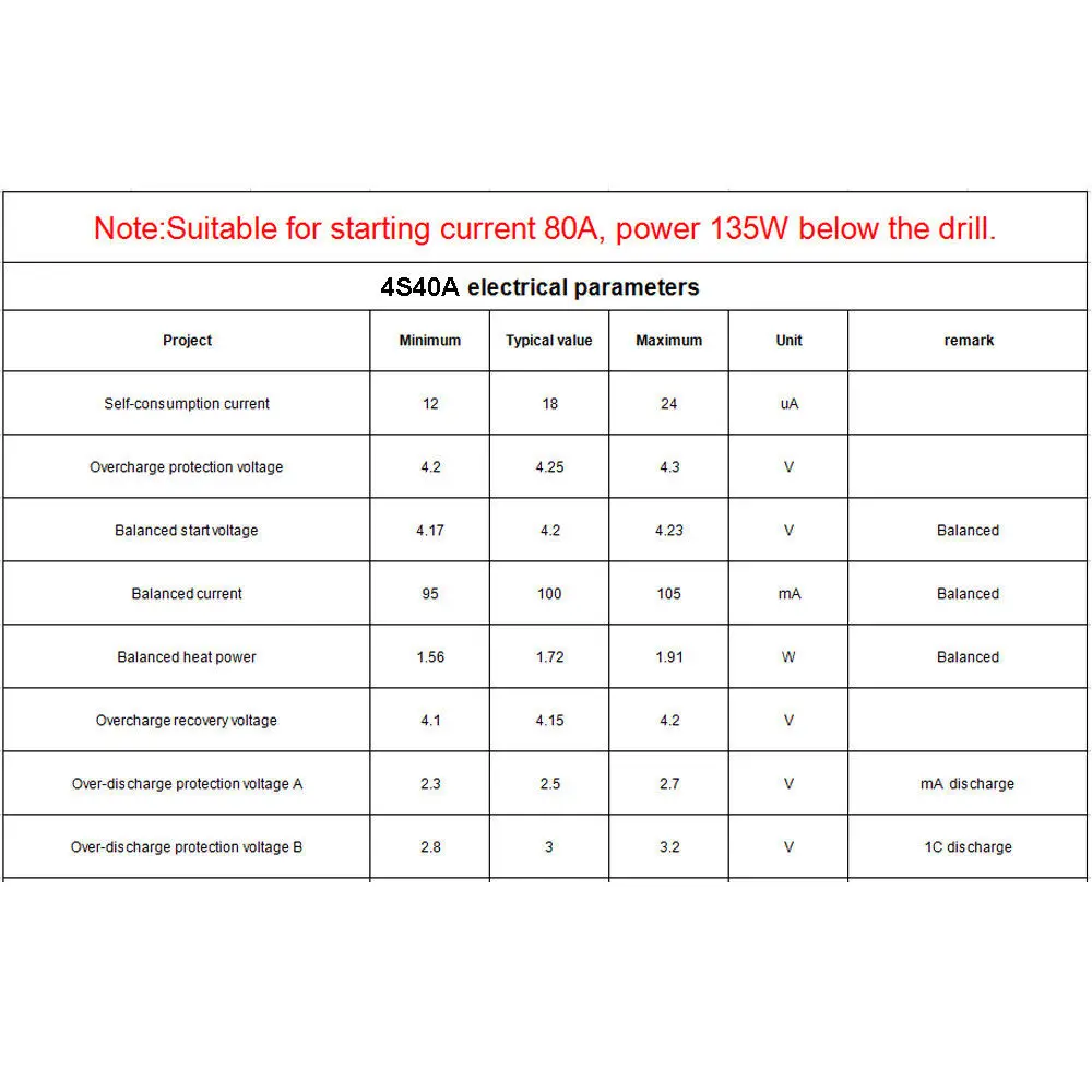 BMS 4S 40A Lithium Battery Protection Board with Balance Enhance vers