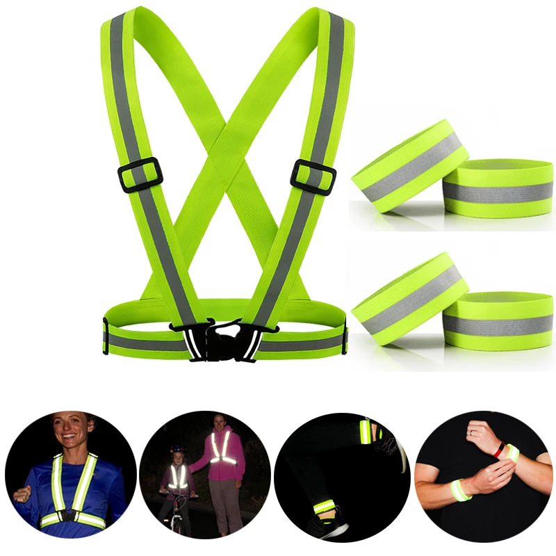 Running Reflective Safety Vest High Visibility Adjustable Running Gear ...
