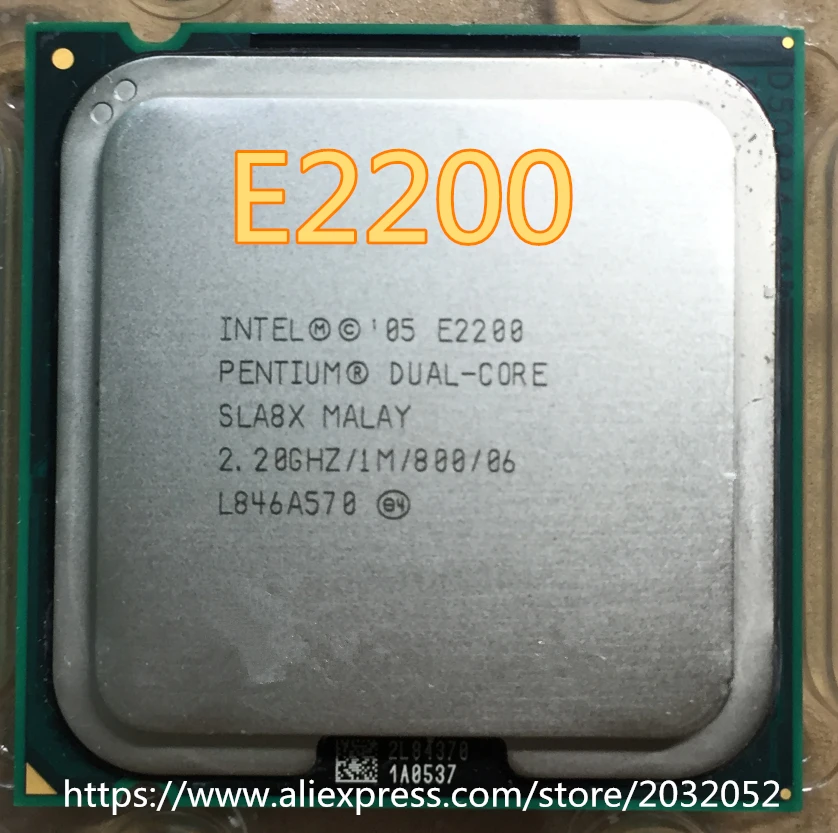 InteI Pentium Dual Core E2200 CPU Processor (2.2 Ghz/1 M/800 GHz ...