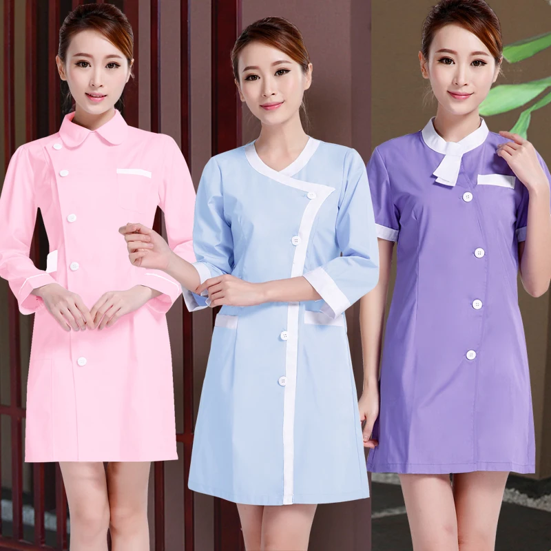 17 Designs Beautician Work Clothes Female Spring/Summer Nurse Uniform ...