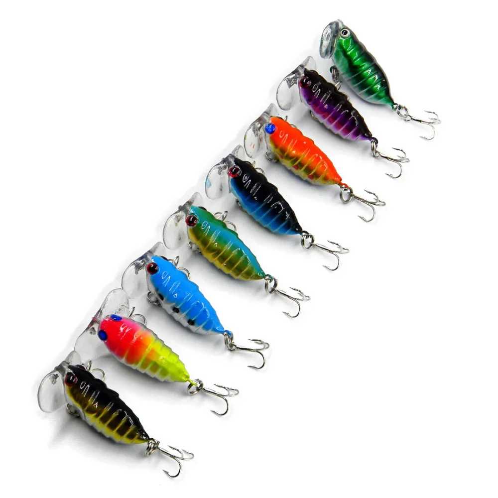 Popper señuelo de la pesca 4 CM / 4.4 G artificial duro cebo wobbler ...