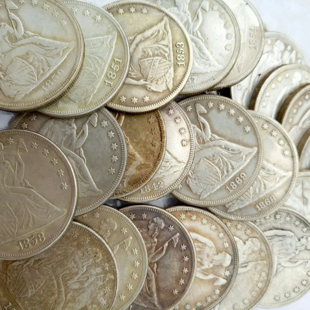 Whole Set (1840 1873) P O CC 46pcs Seated Liberty Silver Dollars One ...