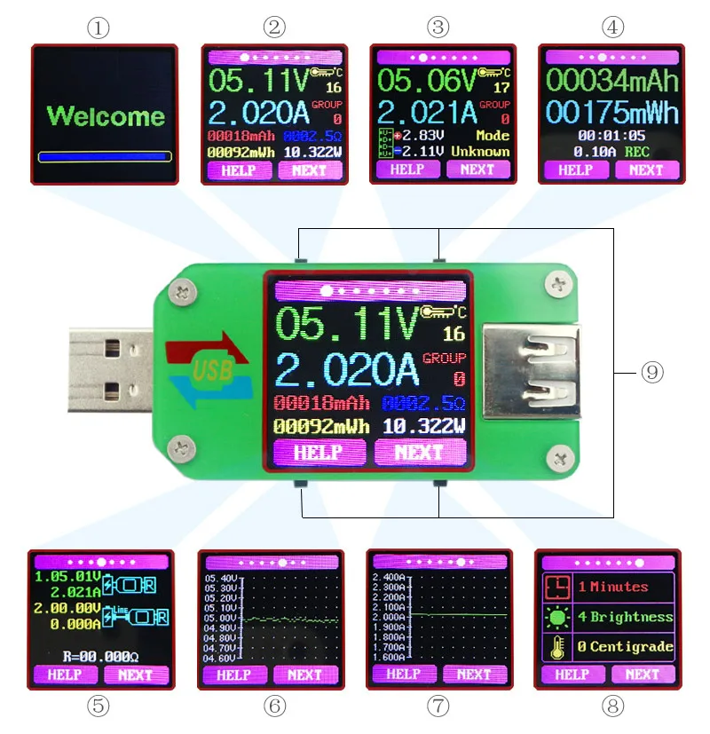 USB tester VOLTMETR- AMPERMETR UM24 | Aukro