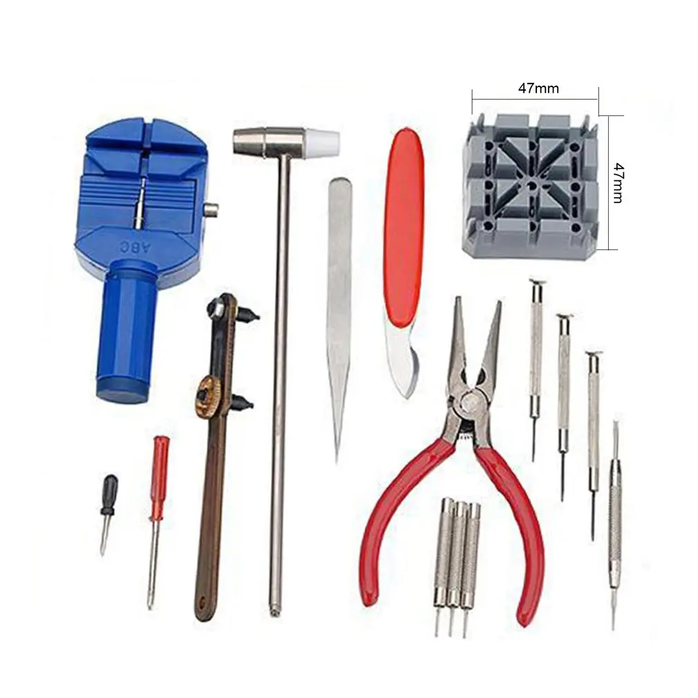 16pcs/set Professional Watch Repair Tool Kit Watch Band Holder Case ...