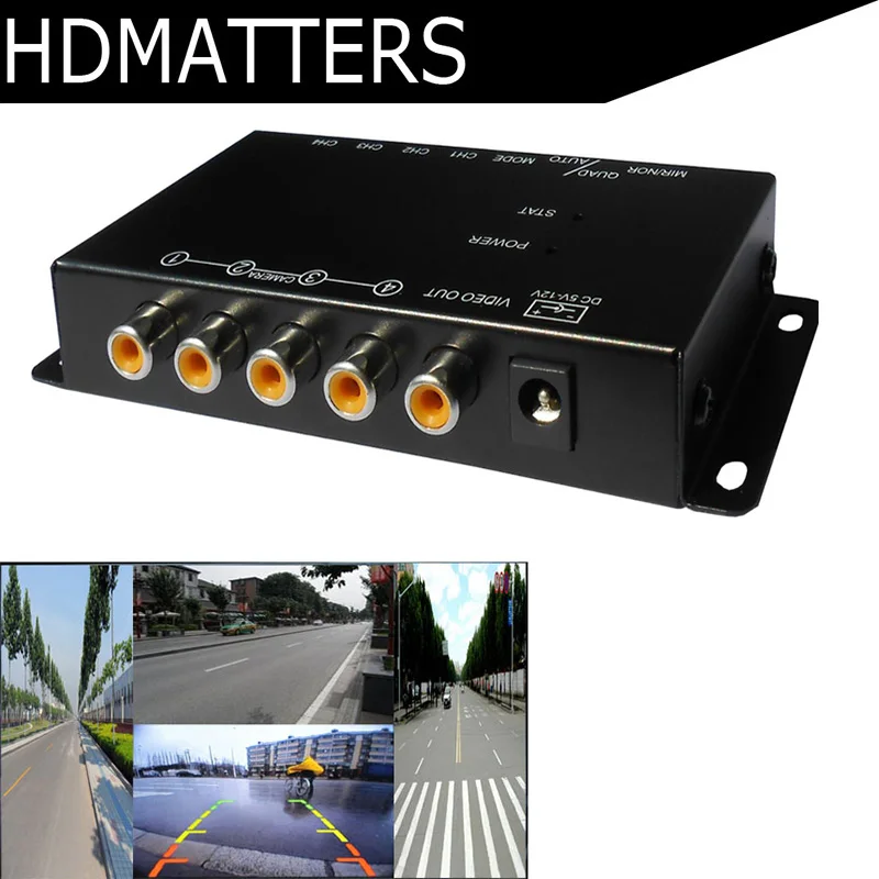 Car 4 Way Composite Rca Video Splitter Distribution