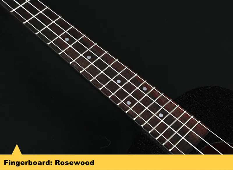 21/23 дюймов сопрано укулеле черная Гавайская мини гитара палисандр ...