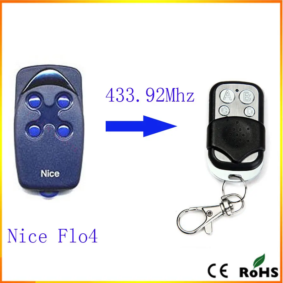 Nice Flo4 Button Key Fob Remote Control Code Electric Gate Dipswitches