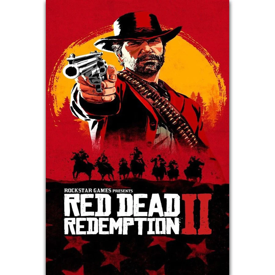 FX371 Red Dead Redemption II 2 Classic Hot New Video Game Vintage Cover ...