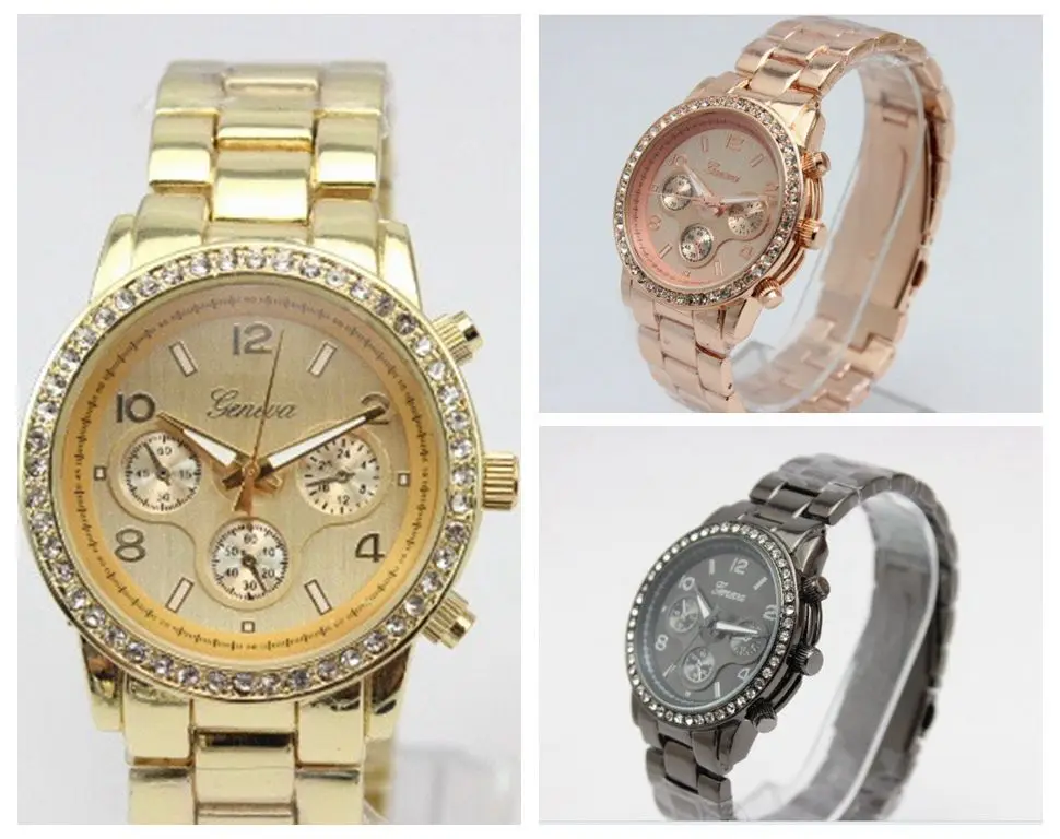 Alibaba express top brands Classic Gold Design stainless steel quartz ...