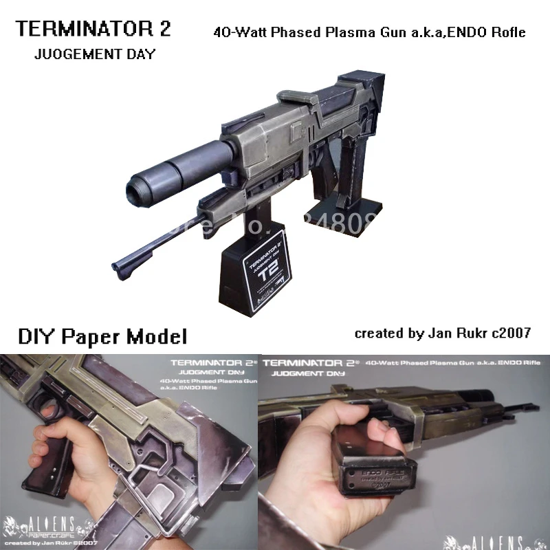 2016 New 3D Scale 1:1 Laser rifle Machine Gun Papercraft Cosplay ...