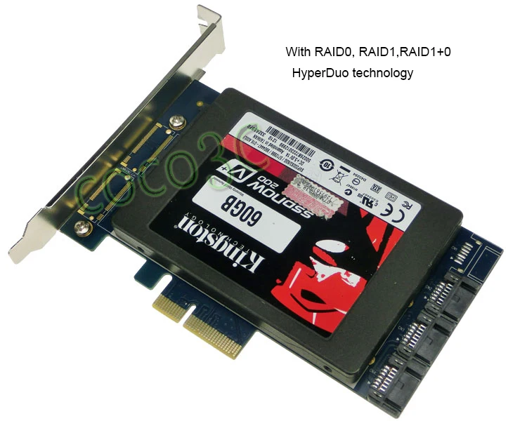 2.5" SATAIII + 3 Ports SATA 3.0 PCI e Hybrid Controller Card HyperDuo ...