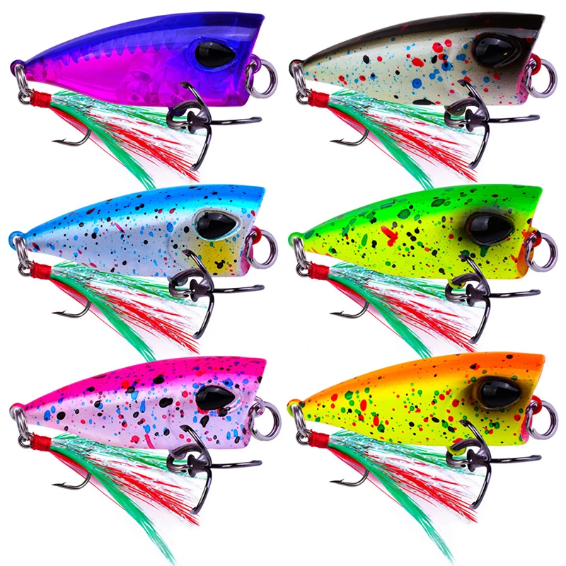 Mini Popper Lure Trout Lures Ultralight Fishing Lure Topwater Bait ...