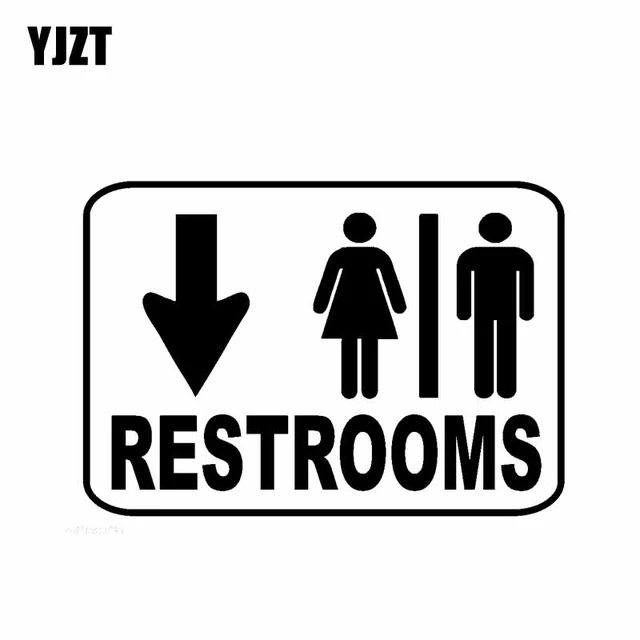 Restroom Sign With Arrow