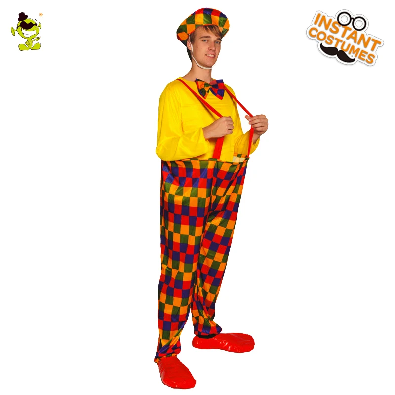 Adult Men Clown Costume Halloween Carnival Party Red Bow Tie Fancy ...