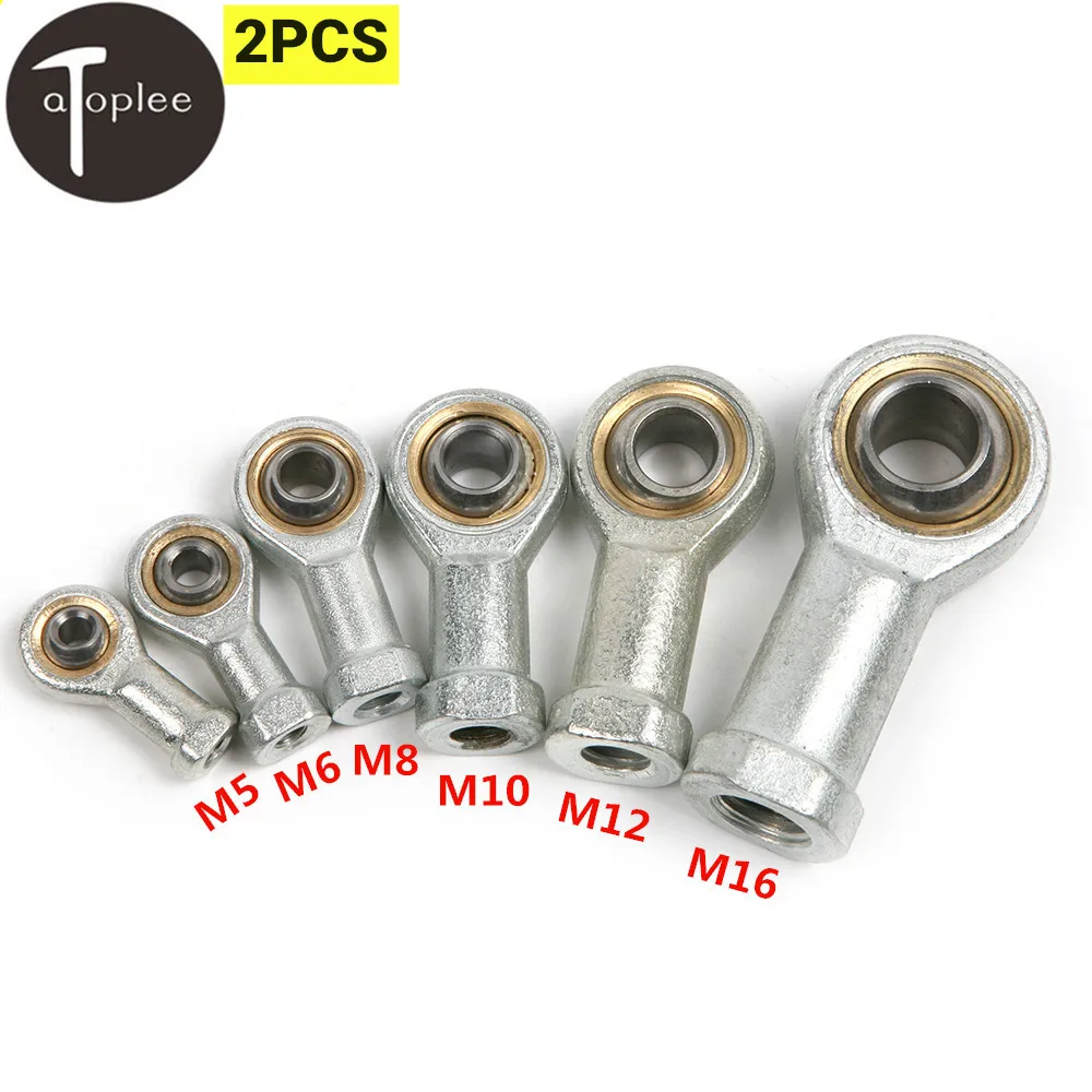 2Pcs Rod End Joint Ball Bearings M5 M6 M8 M10 M12 M16 SI T/K ...