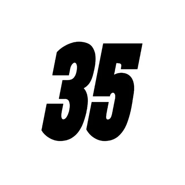 YJZT 14CM*13.8CM Fashion Number 35 High quality Car Sticker Vinyl ...