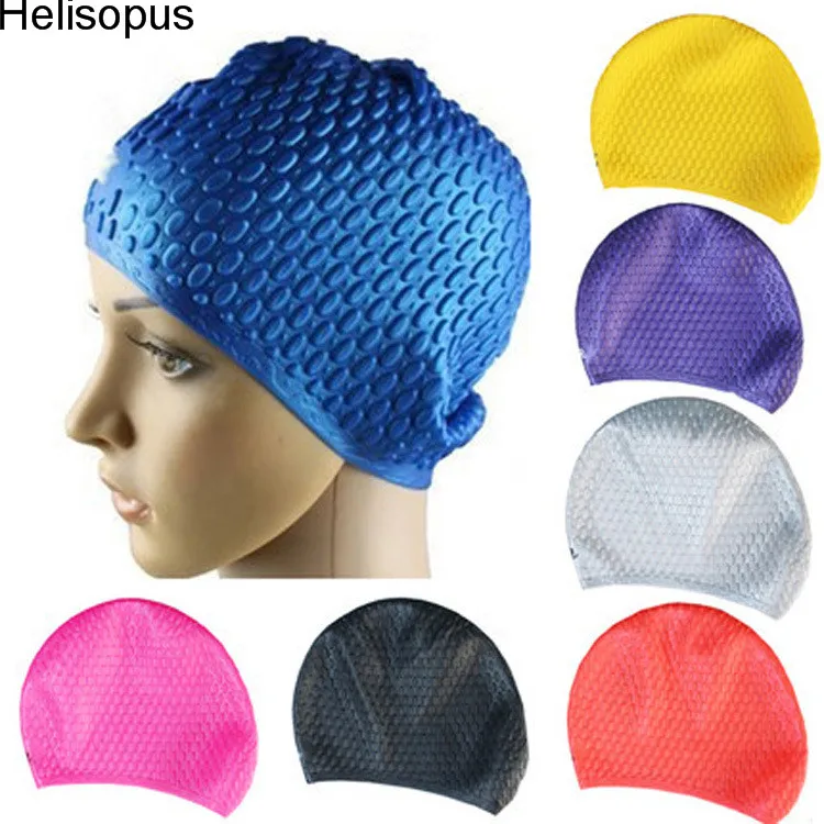 Helisopus 5 Colors Silicone Swimming Long Hair Caps Ear Wrap Waterproof ...