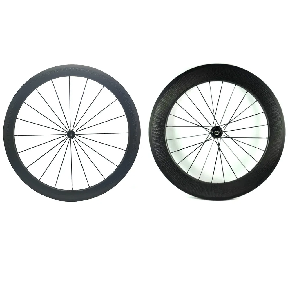 58mm-80mm-Dimple-Carbon-Wheelset-Road-Bike-Wheels-Front-58-Rear-80mm-V ...