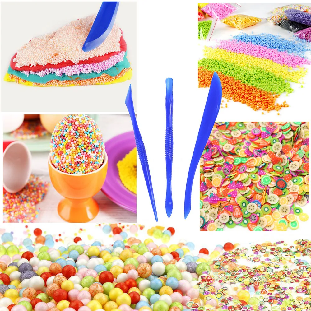 Slime Colorful Styrofoam Foam Balls Slime Tool Fruit Slice For Slime ...