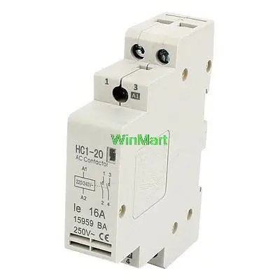 Hc1-20 220v/240v Coil Volt 16a Double Pole Electric Power Ac Contactor ...