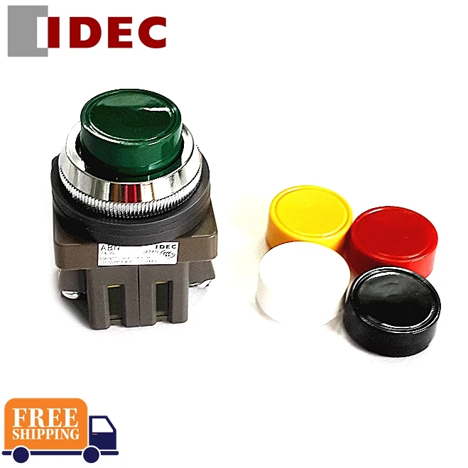 5PCS IDEC SWITCH ABN ABN210 ABN201 ABN211 ABN220 G R B Y W S 30mm 1NO 1NO Self-reset button ...