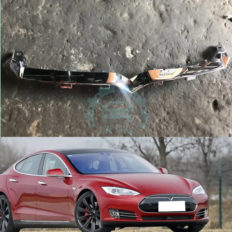 1pc Car Front Bumper Grille Grill Chromed Decorative Trim Fit For Tesla ...