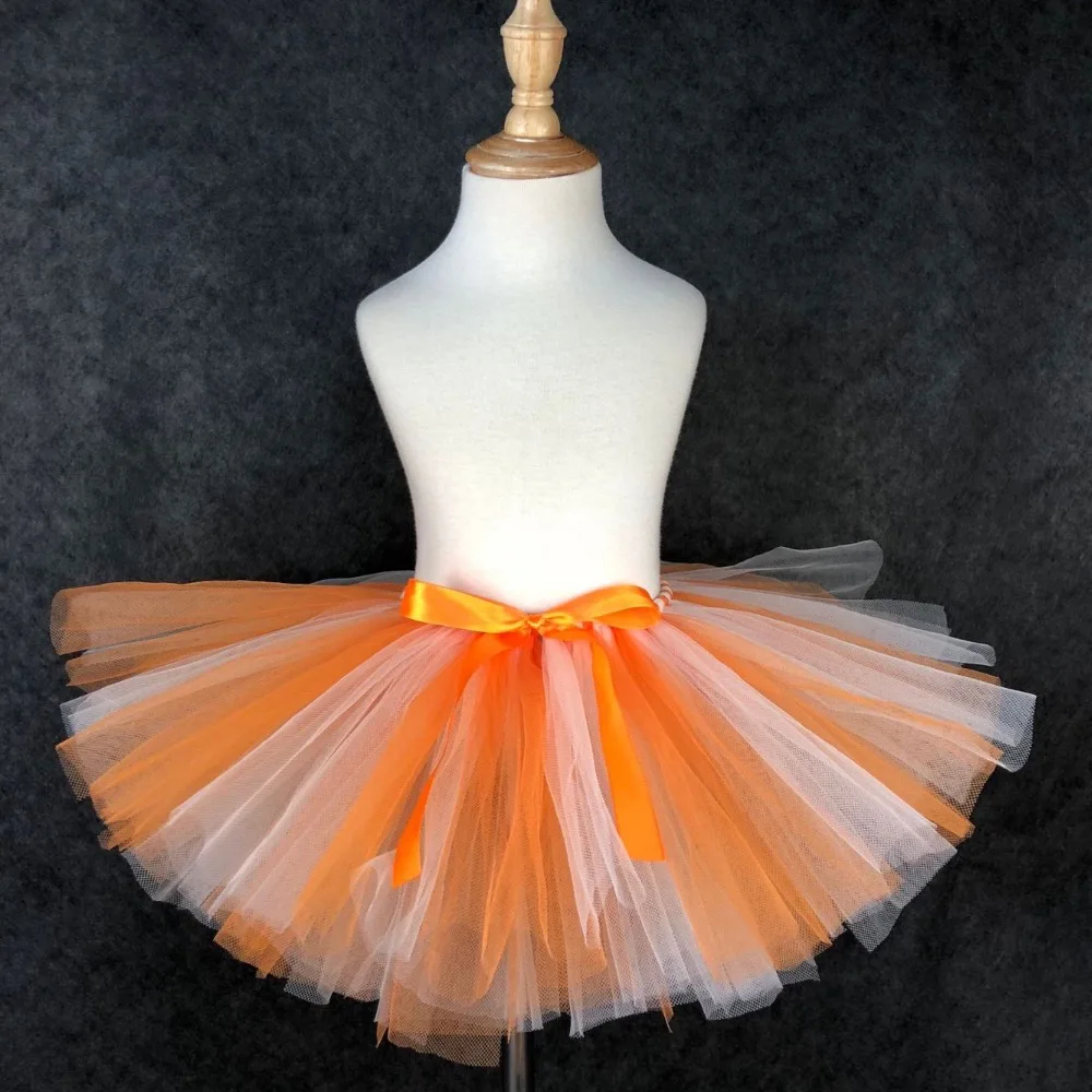 Girls Orange Tutu Skirts Baby Ballet Tulle Pettiskirt Dance Underskirts ...
