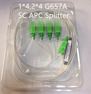 SC APC Fiber Splitter 1 x 4 PLC POS Passive Optical Splitter 2*4 Fiber ...