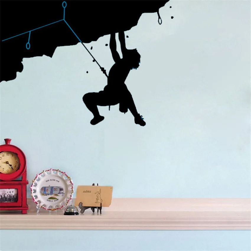 Rock Climbing Wall Stickers Men Mountain Climber Sticker Art Vinyl ...