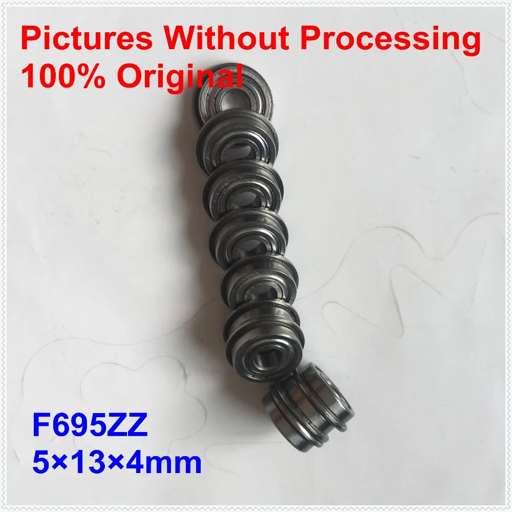 F695ZZ Flange Bearing 10PCS ABEC 3 5x13x4 mm miniature Flanged Bearing F695 ZZ Z F619/5 Mini ...