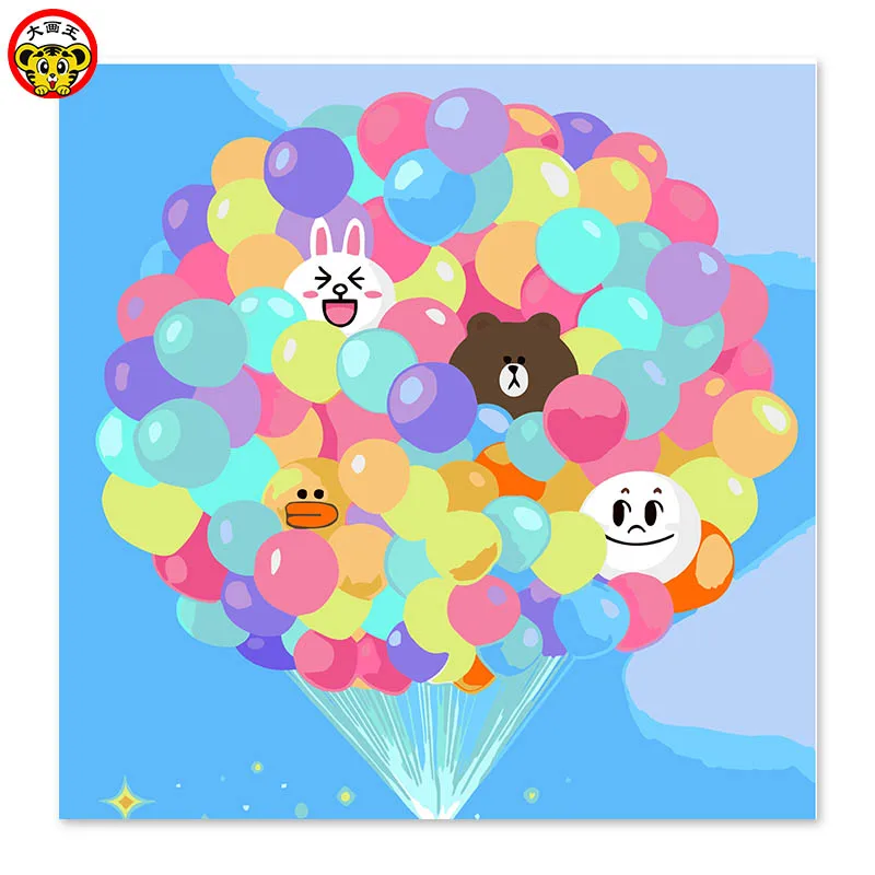 painting by numbers art paint by number Pooh Cubs, rabbits, color ...