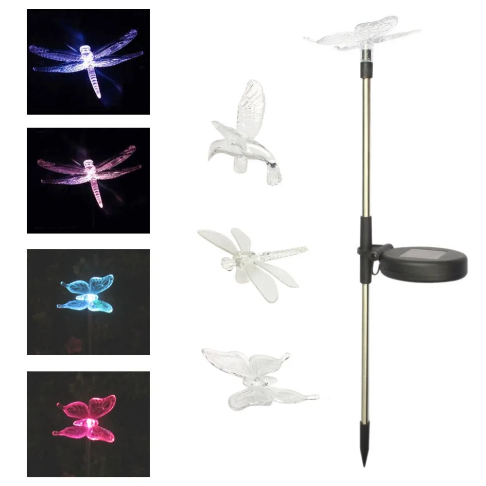 Led Solar Light Outdoor Dragonfly/butterfly/bird Type Solar Lamp ...