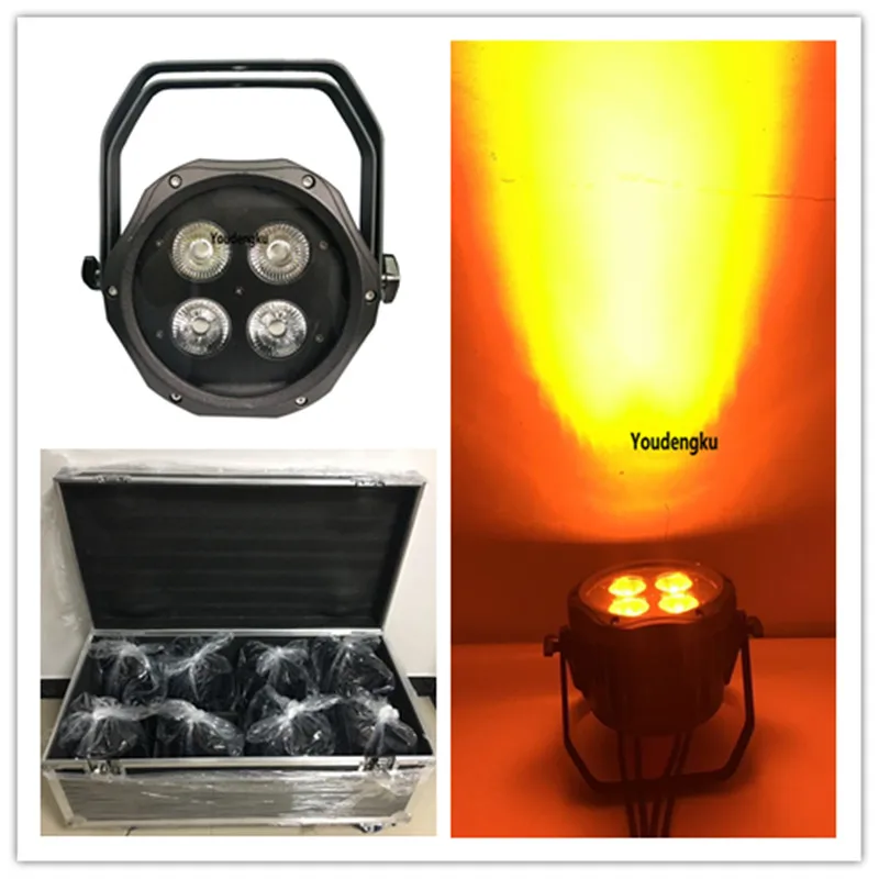 8 pcs with flightcase 4*18w par led 64 rgbwa uv 6in1 dmx led par light ...
