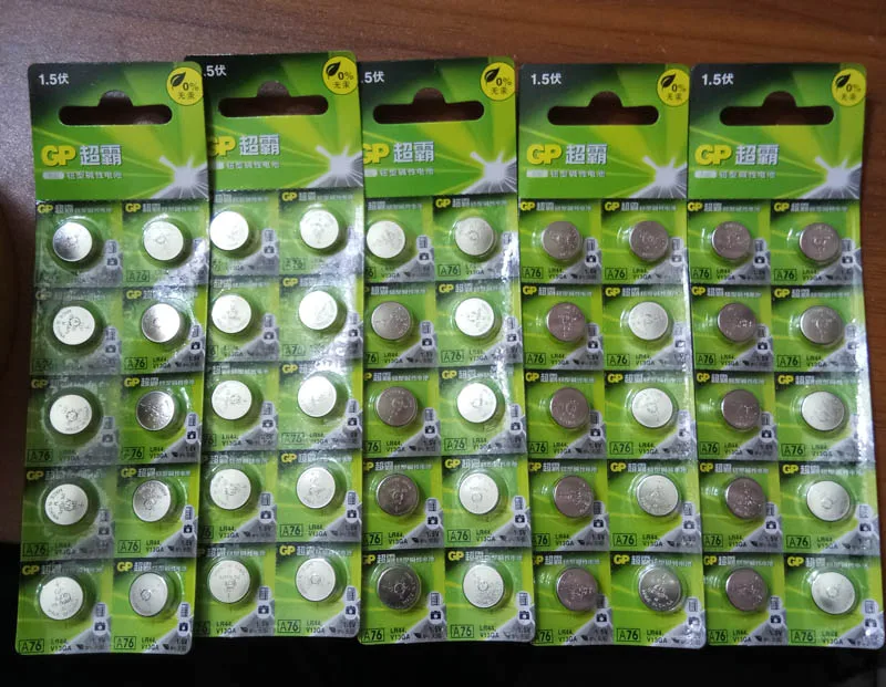 50X Original LR44 AG13 A76 G13 LR44H Alkaline Button Cell Battery ...