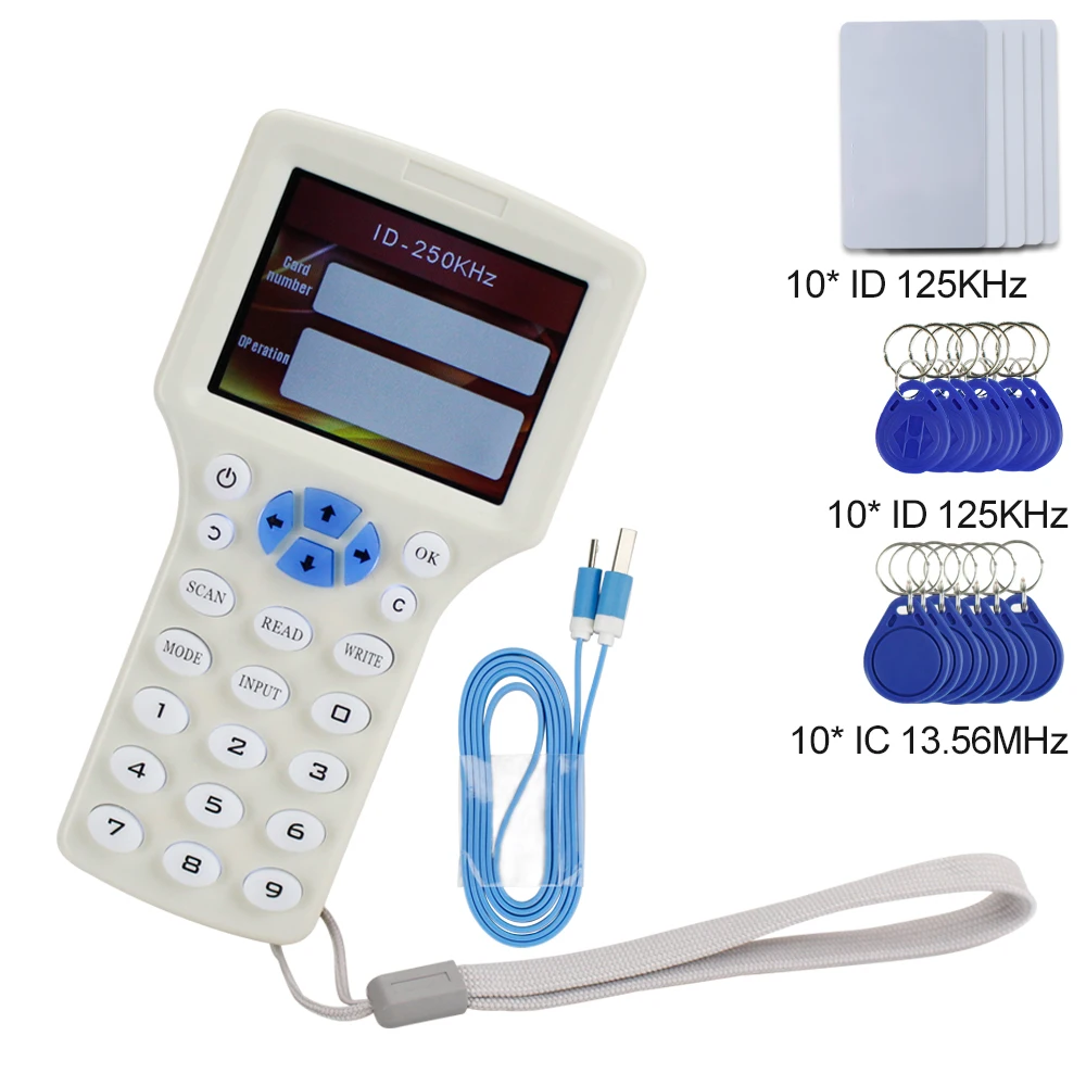 Handheld English 10 Frequency RFID Copier duplicator NFC Reader Writer ...