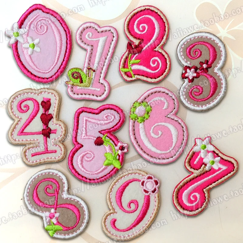 Flower series stickers number patches 10 pieces/lot|number patch ...
